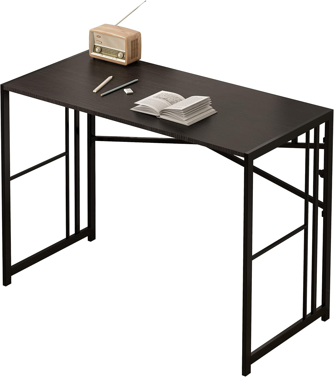 Folding Computer Desk 40 inch, No Assembly Needed Home Office Table ...