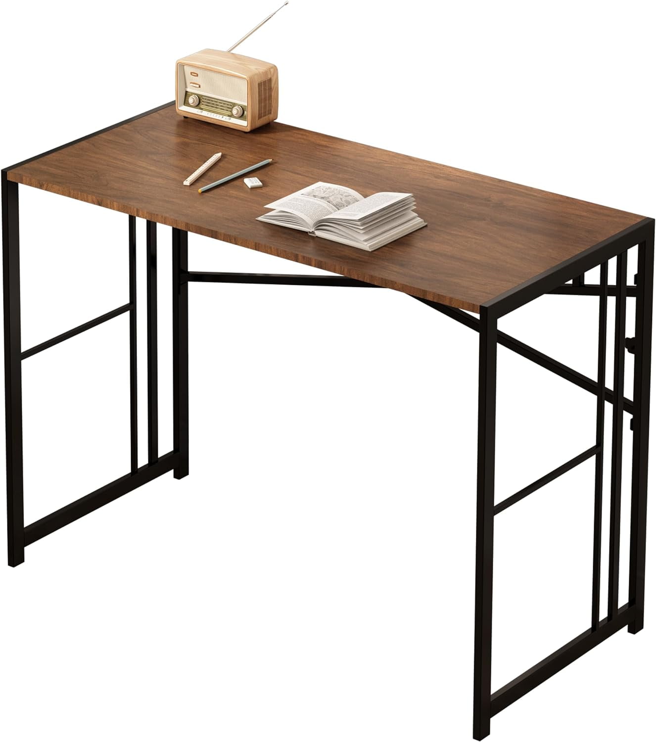 Folding Computer Desk 40 inch, No Assembly Needed Home Office Table ...