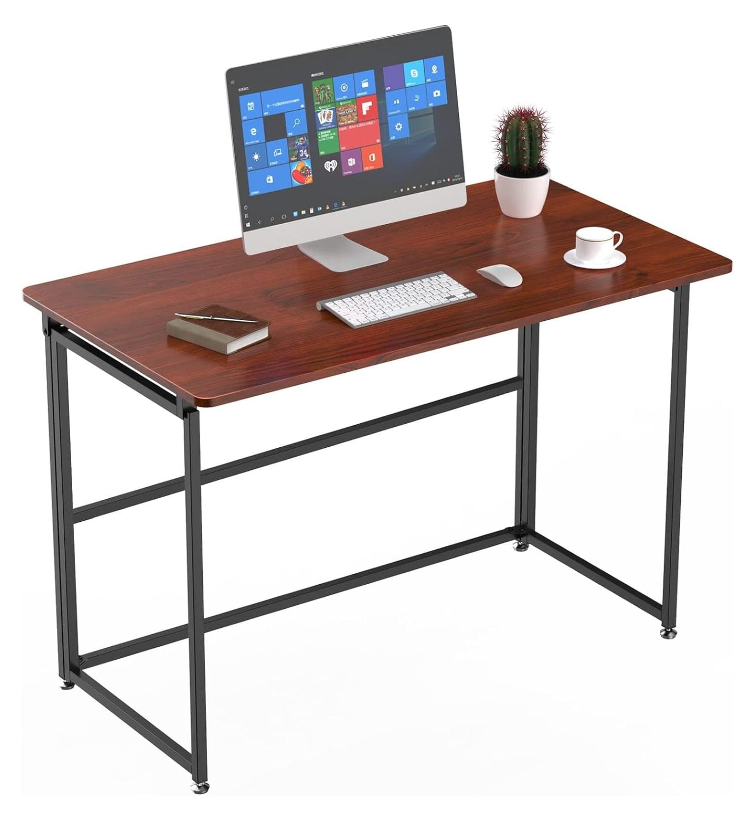 Folding Computer Desk 43 inch, Foldable Desk for Writing Study PC Home ...