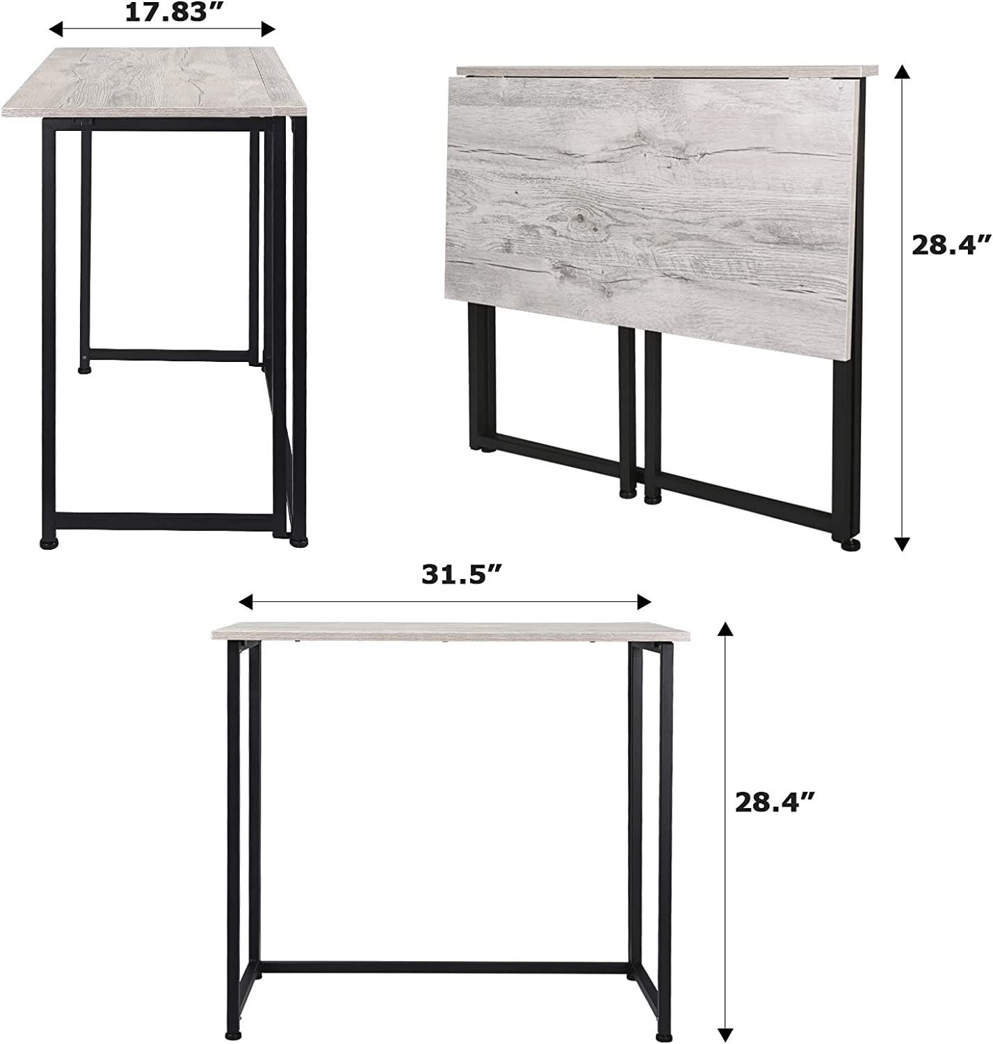 Folding Computer Desk for Small Spaces, Space-Saving Home Office Desk ...