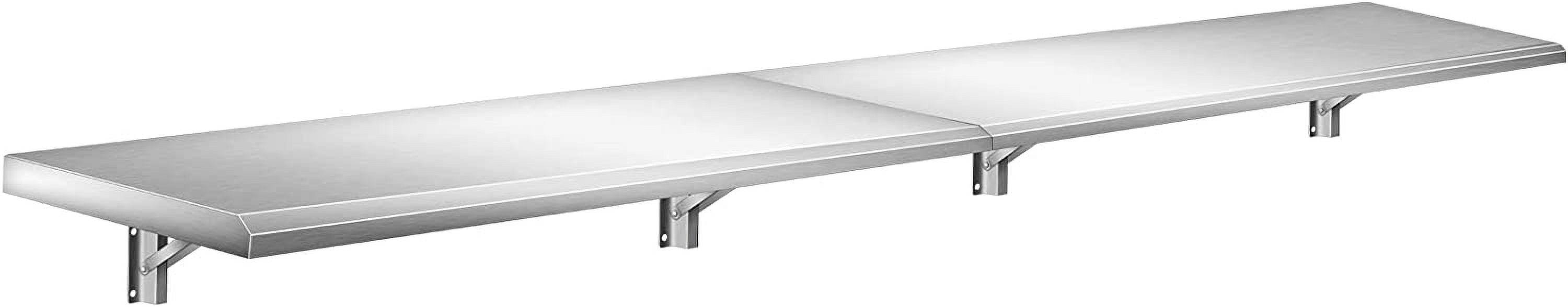 Folding Concession Shelf 96" x 12", Stainless Steel Drop Down Serving ...