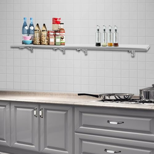 Folding Concession Shelf, Stainless Steel Serving Shelf 96" L x 12'' W ...