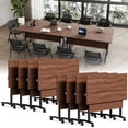 Folding Conference Room Table with Wheels, Modern Mobile Flip Top ...