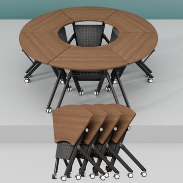 Folding Conference Room Tables for 6-12 Person, Modern Mobile Foldable ...