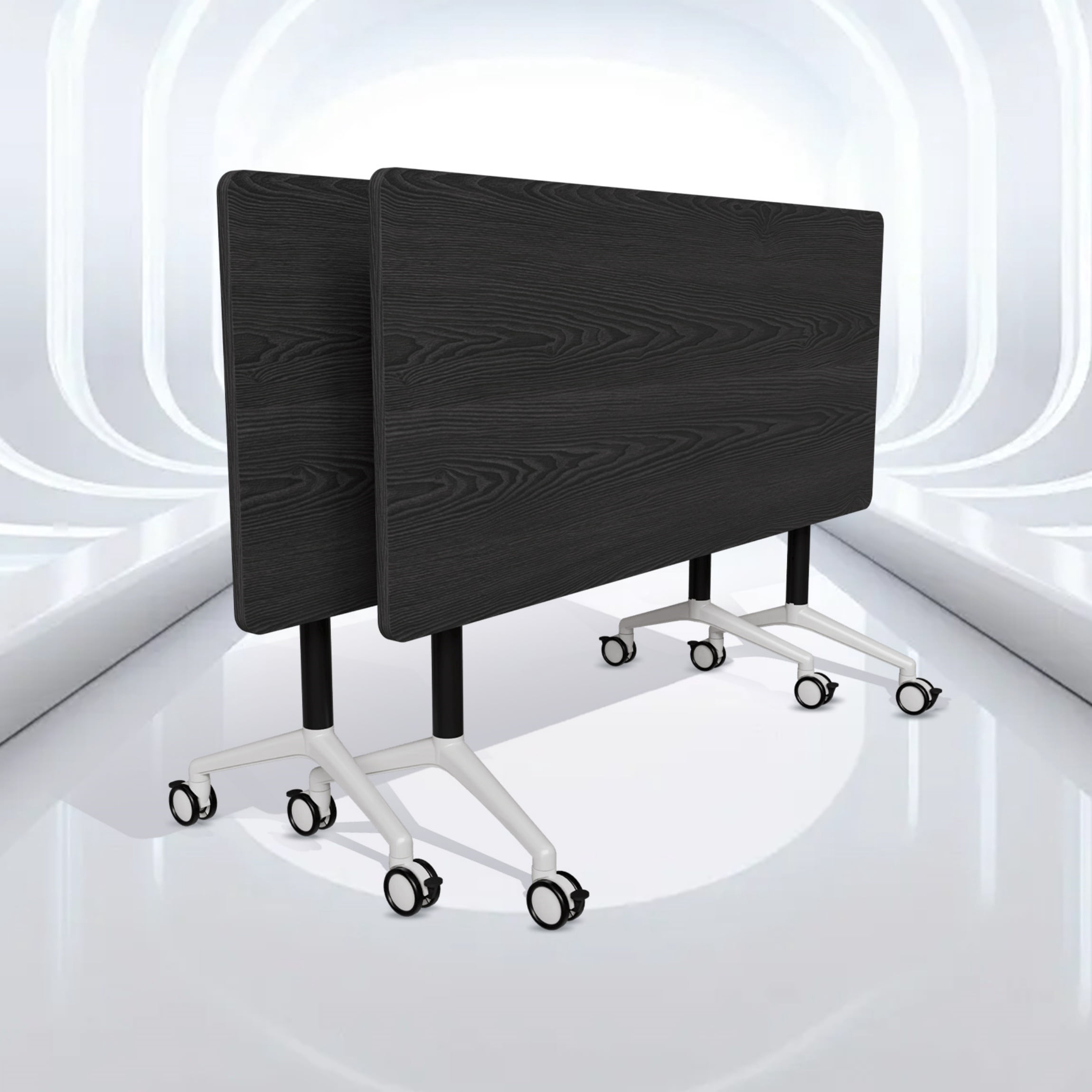 Folding Conference Table with Wheels 2 Pack 70.8 Inch Flip Top Mobile ...