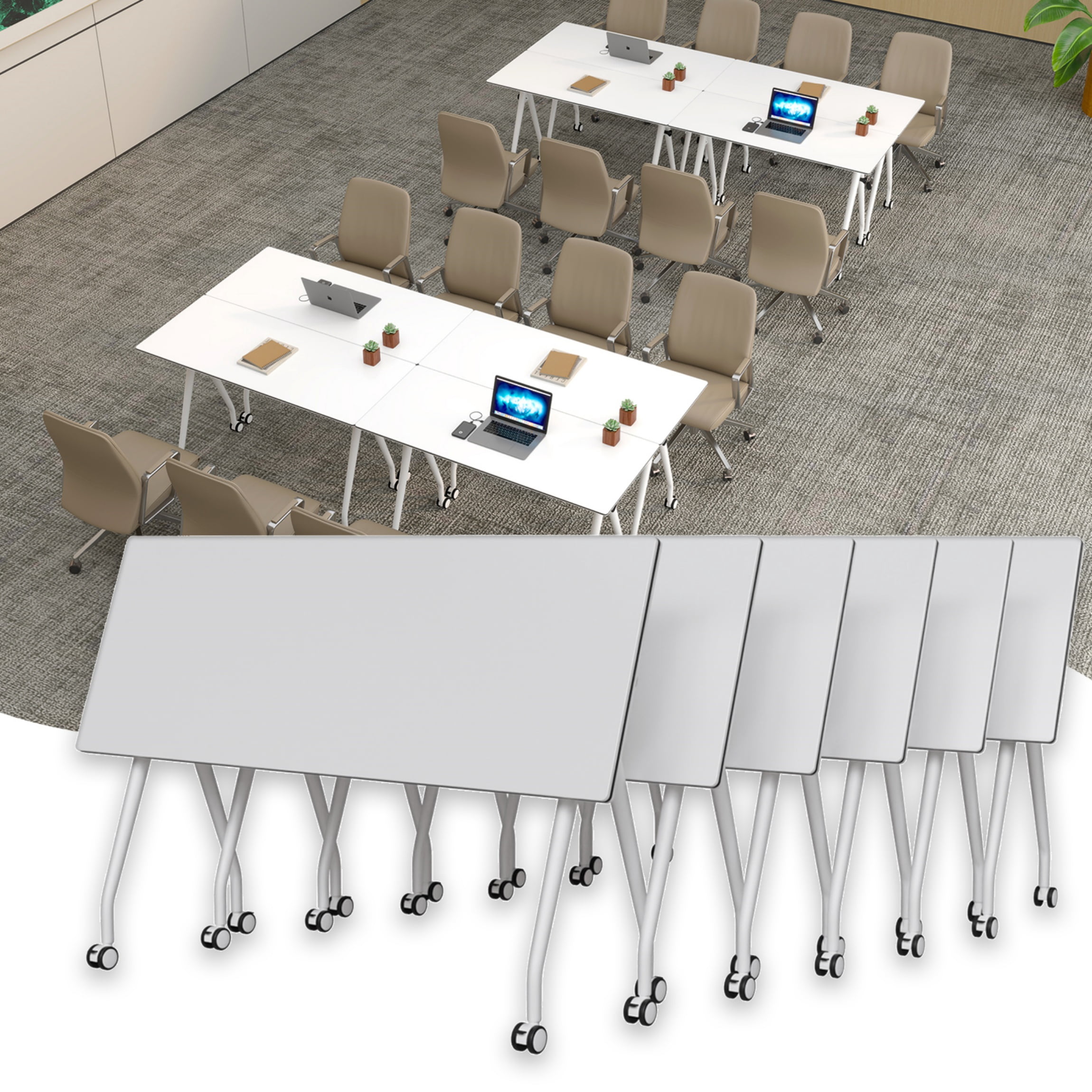 Folding Conference Room Tables, Mobile Training Table Modern Modular ...