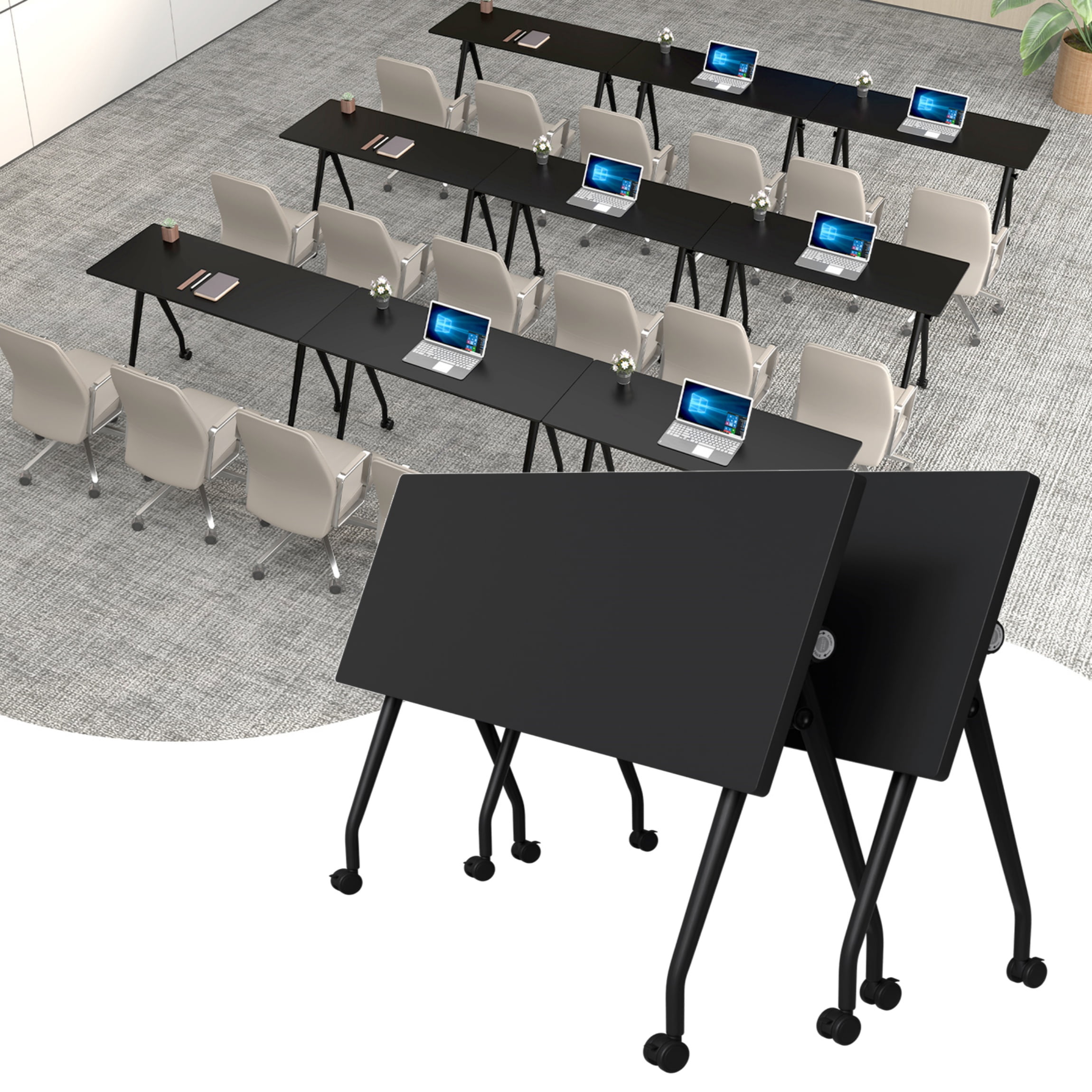 Folding Conference Room Tables, Mobile Training Table Modern Modular ...