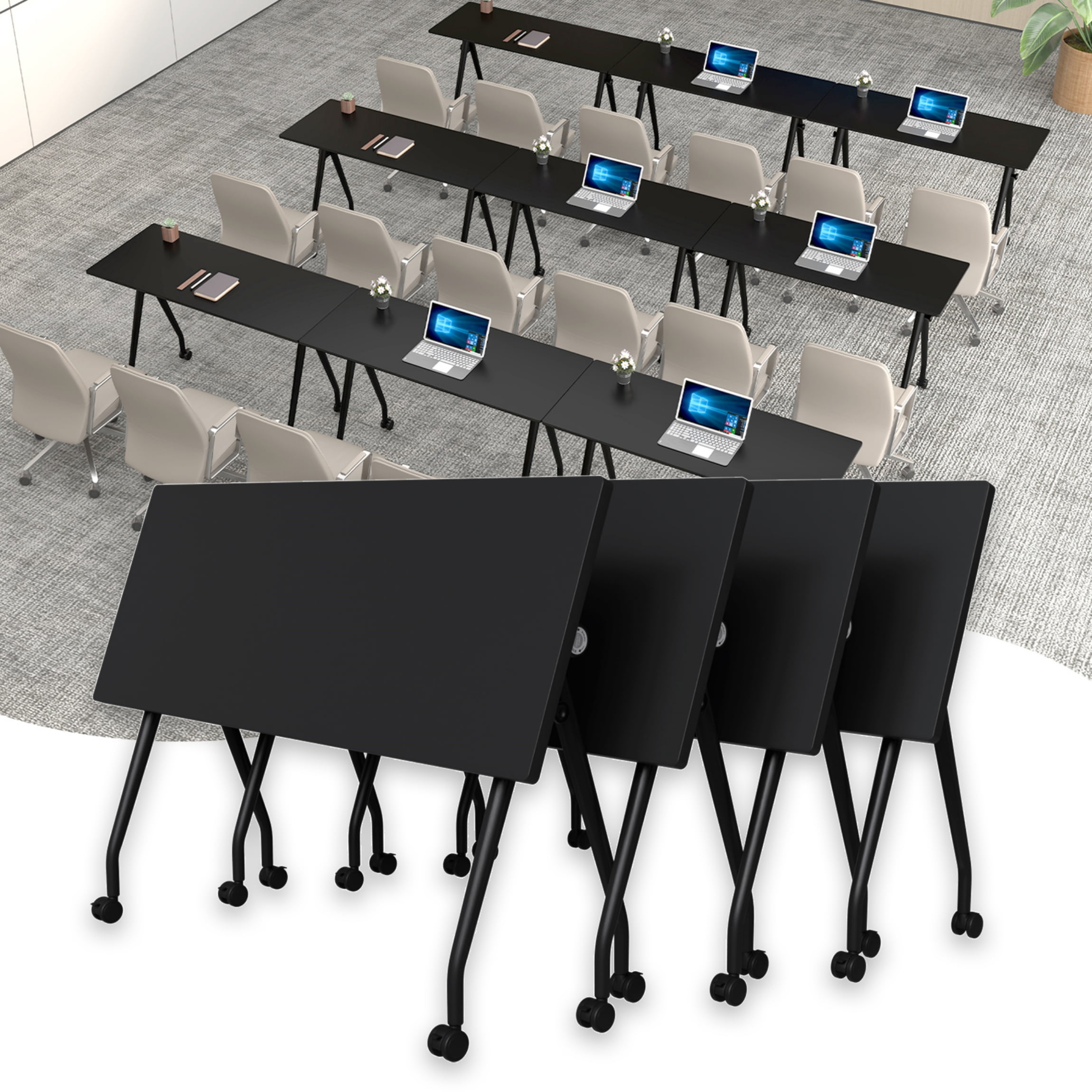 Folding Conference Room Tables, Mobile Training Table Modern Modular ...
