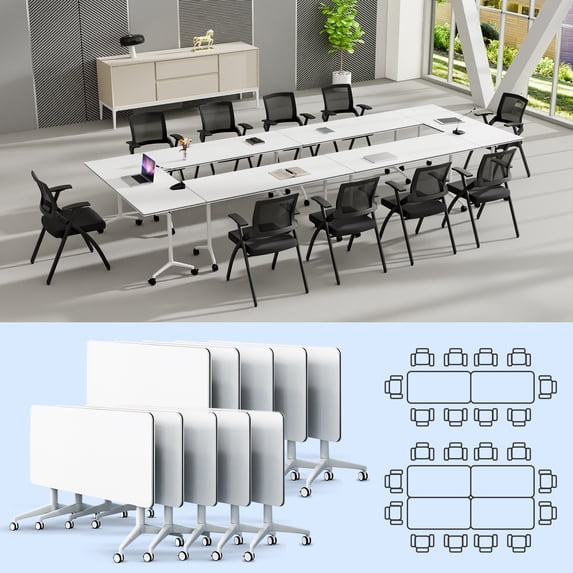 Folding Conference Table Foldable Conference Room Tables for 6-12 ...