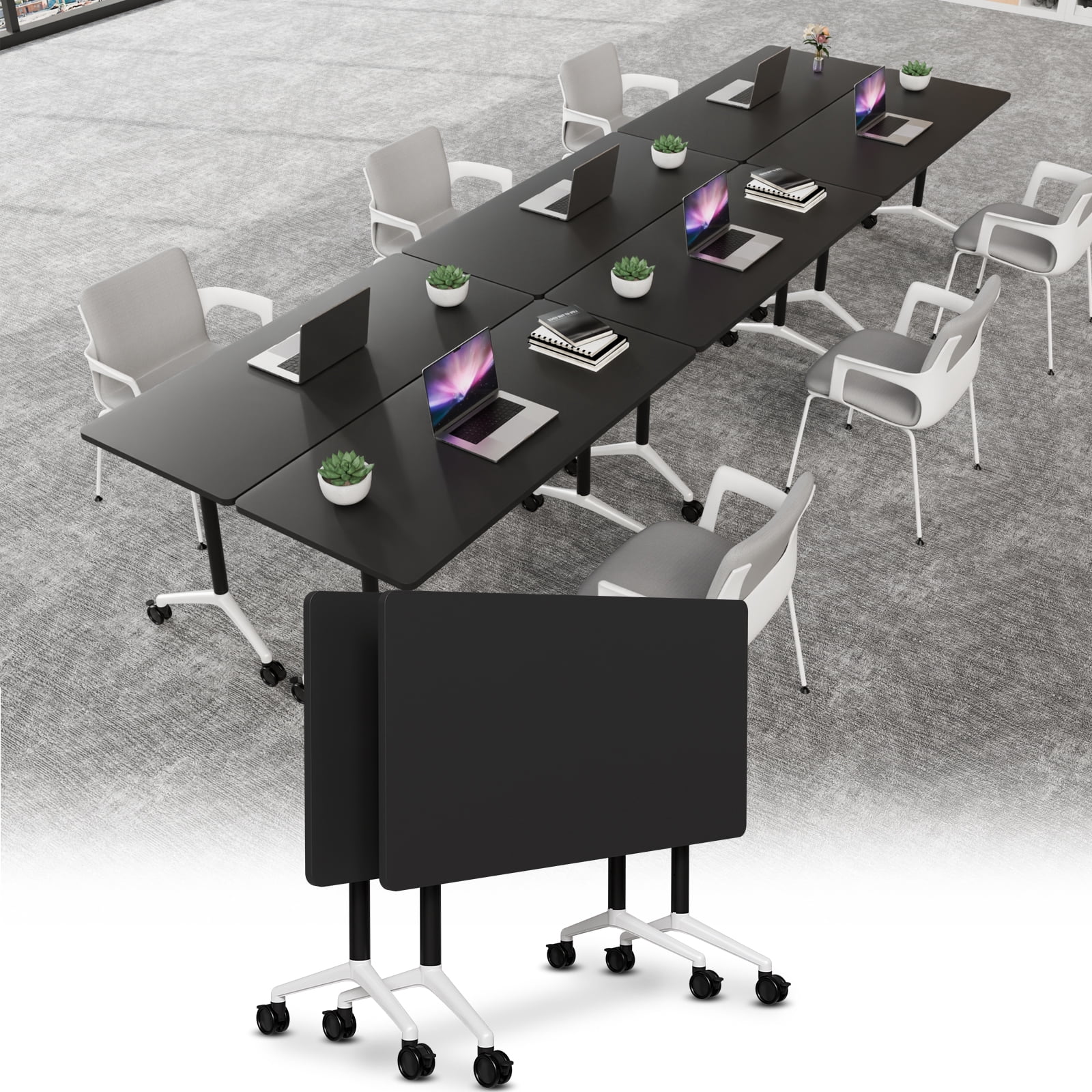 Folding Conference Table Foldable Conference Room Tables for 6-12 ...