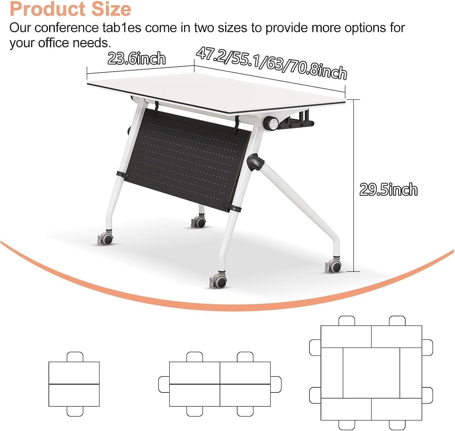 Folding Conference Table for Meeting Rooms and Training Centers with ...