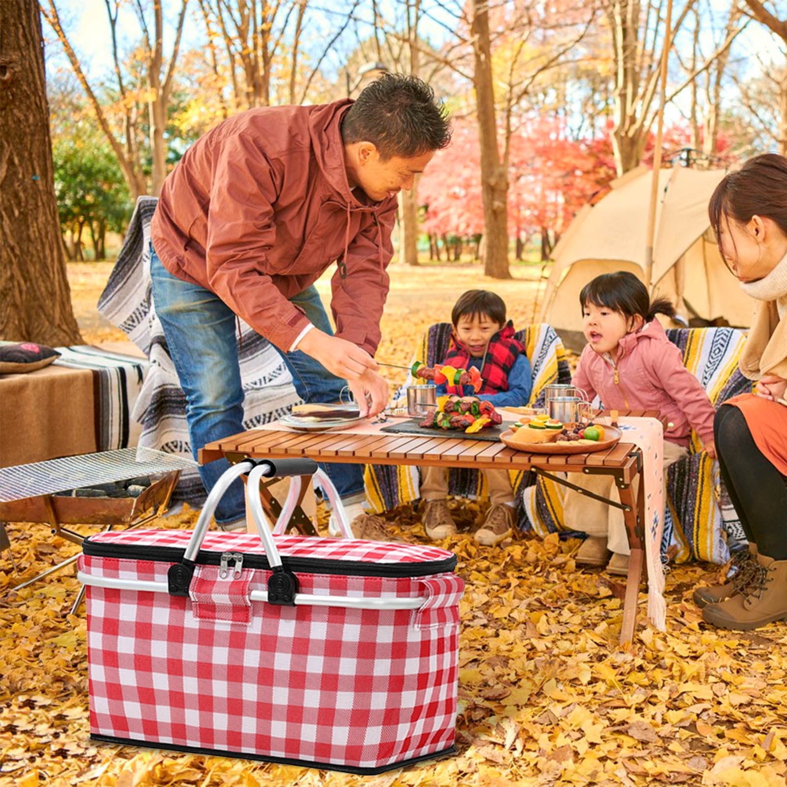 Folding Cooler Box Picnic Bag Portable Heat Preservation Food Storage ...