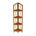 Folding Corner Shelf- 4 Tier Wooden Bookcase- by Lavish Home - Walmart.com