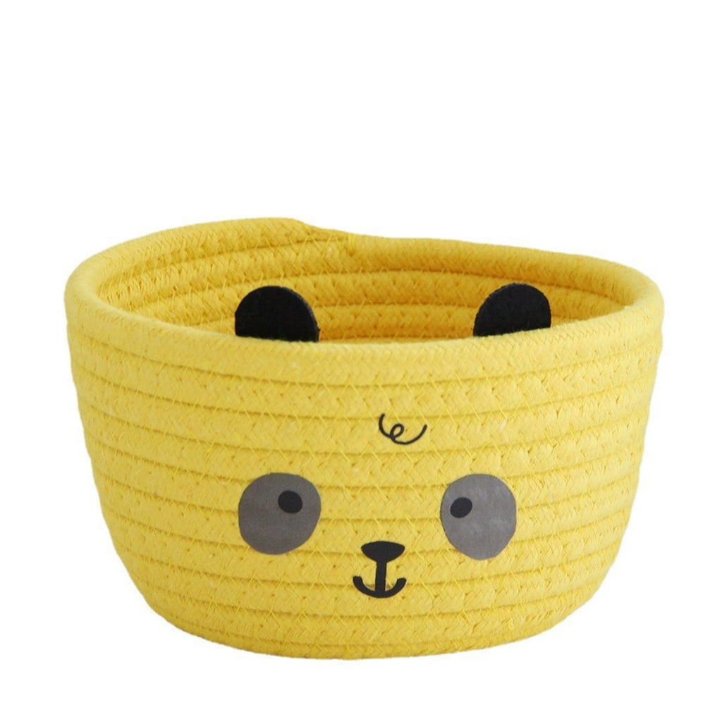 Folding Cotton Rope Storage Bin with Pandas and Bear Designs for Kids ...