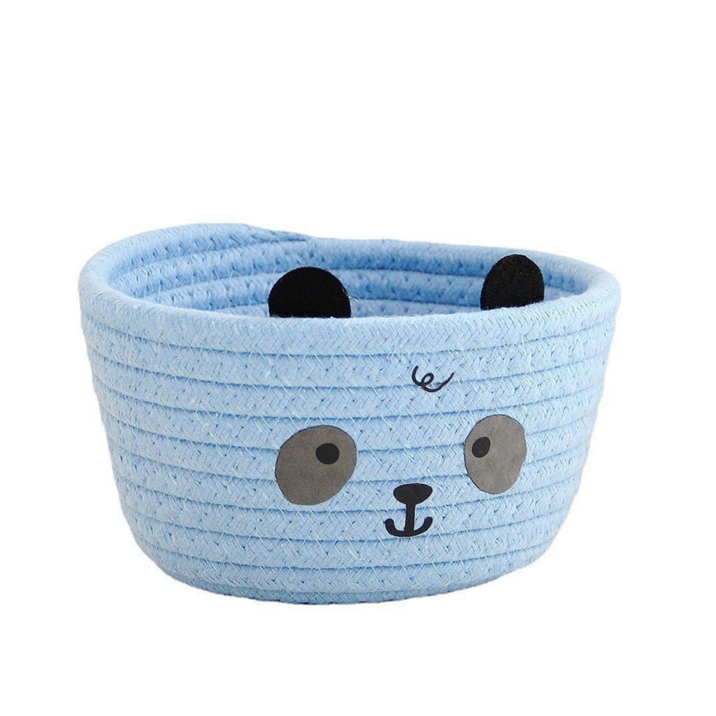 Folding Cotton Rope Storage Bin with Pandas and Bear Designs for Kids ...