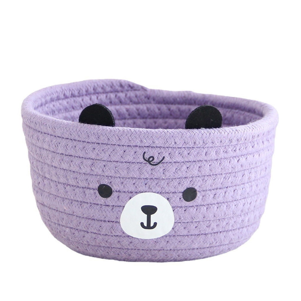 Folding Cotton Rope Storage Bin with Pandas and Bear Designs for Kids ...