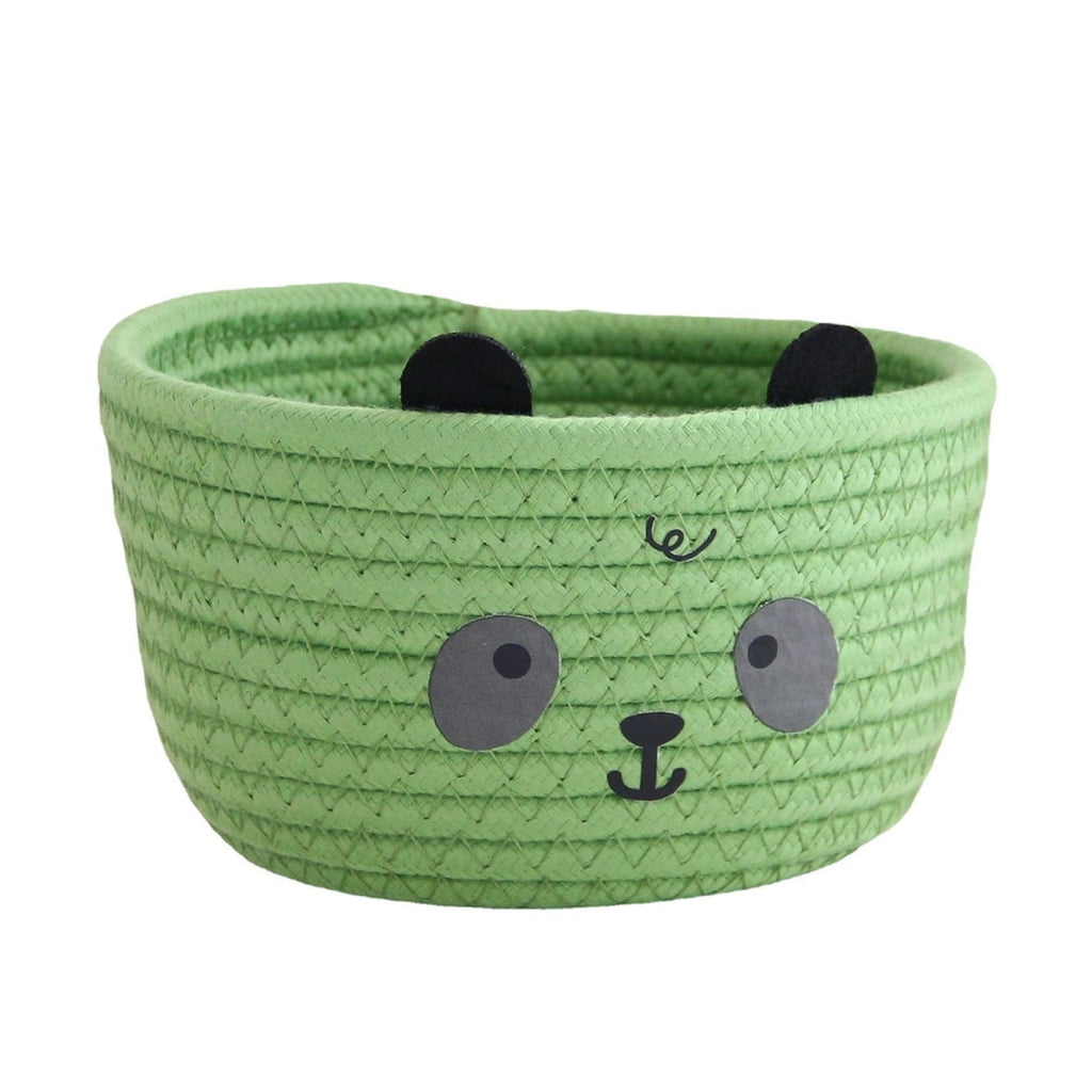 Folding Cotton Rope Storage Bin with Pandas and Bear Designs for Kids ...