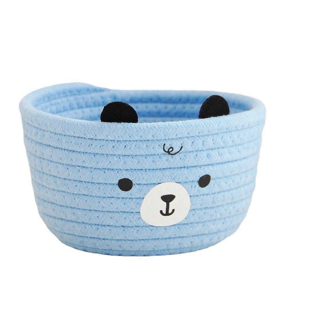 Folding Cotton Rope Storage Bin with Pandas and Bear Designs for Kids ...