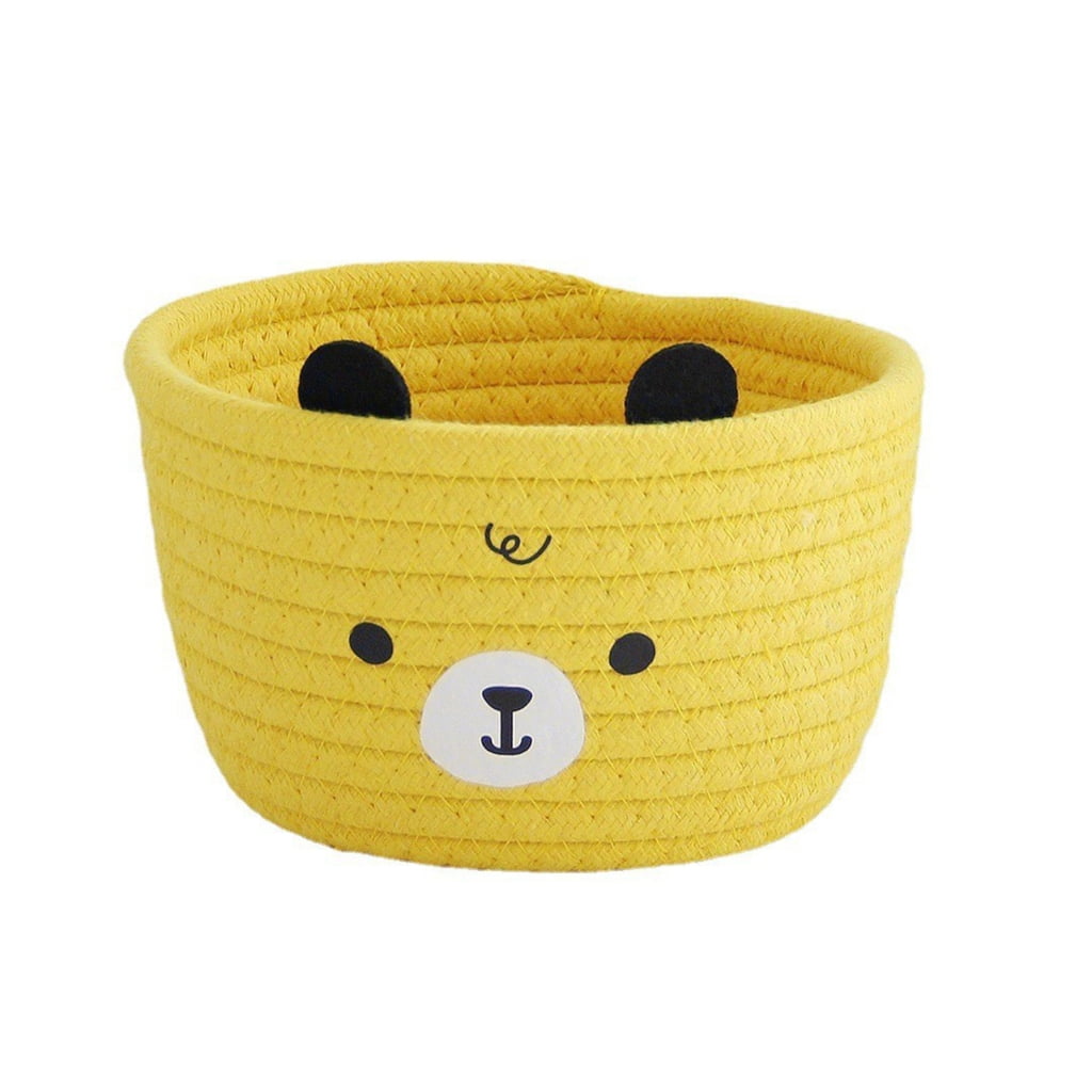 Folding Cotton Rope Storage Bin with Pandas and Bear Designs for Kids ...