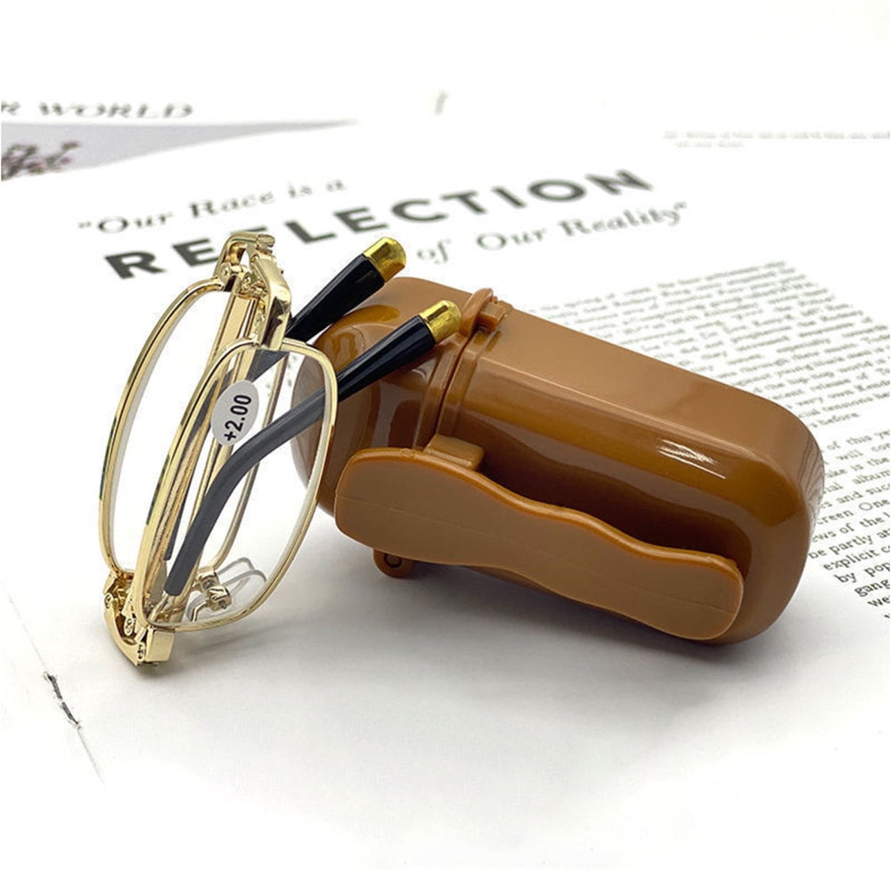 Folding Crystal Glass Reading Glasses Lightweight Space Metal Frame ...