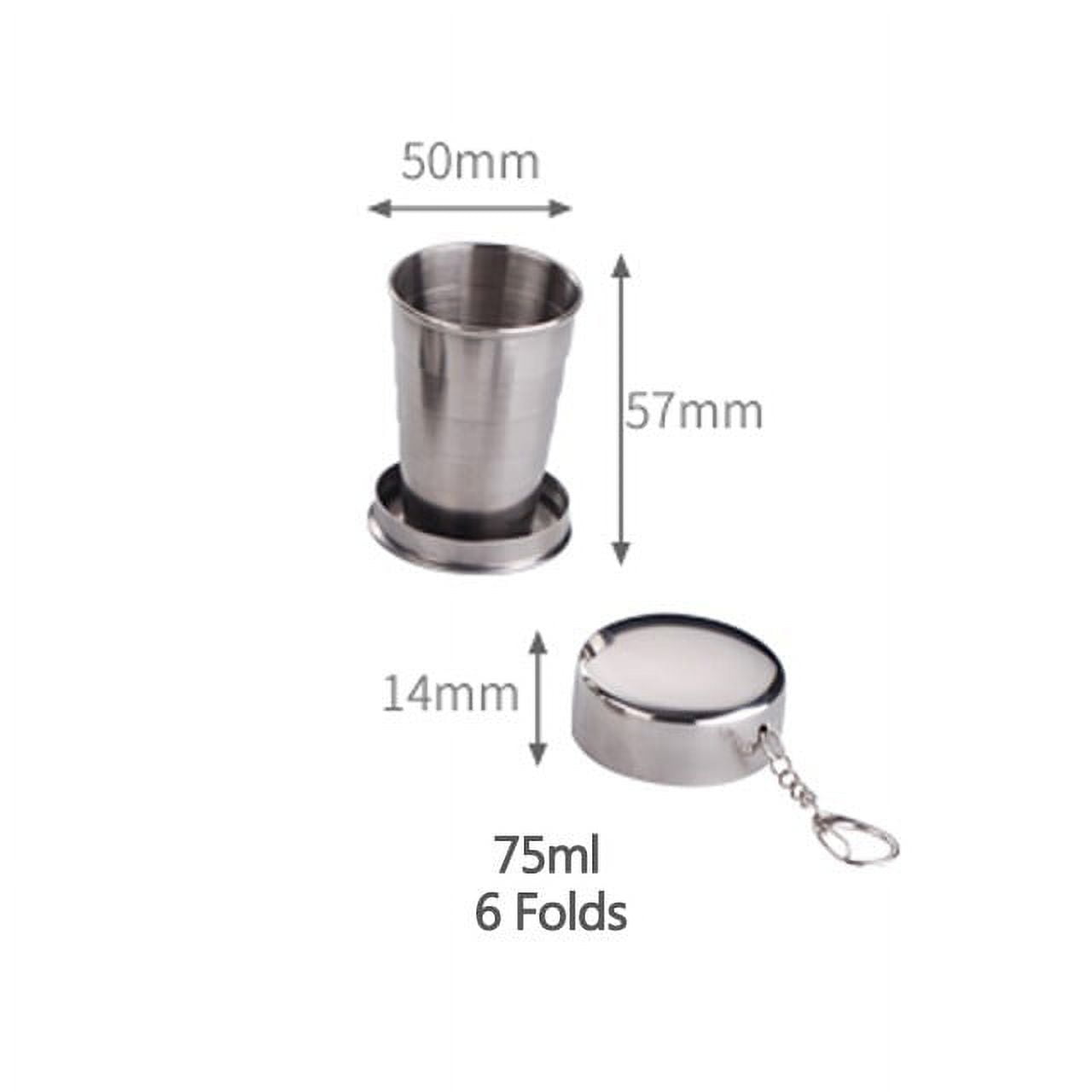 Folding Cup Stainless Steel 75ml/150ml/250ml Folding Mug Coffee Cups ...