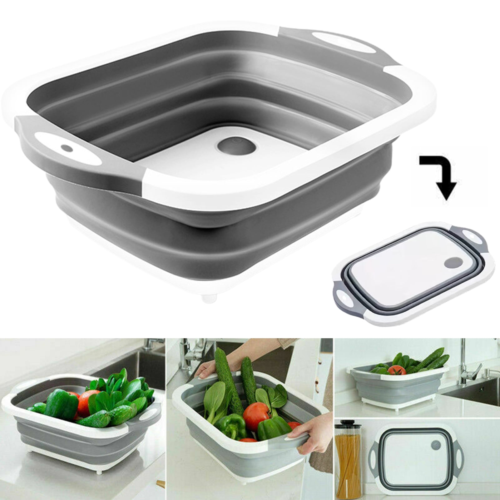 Folding Cutting Board with Deep Groove Design Anti-mildew Non-slip Easy ...