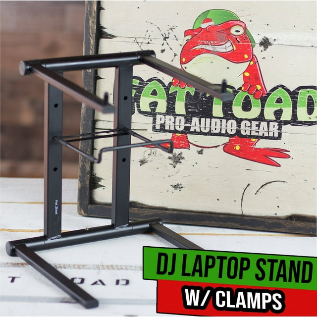 Folding DJ Laptop Stand - Computer Table Top PC Rack Clamp Mount Holder ...