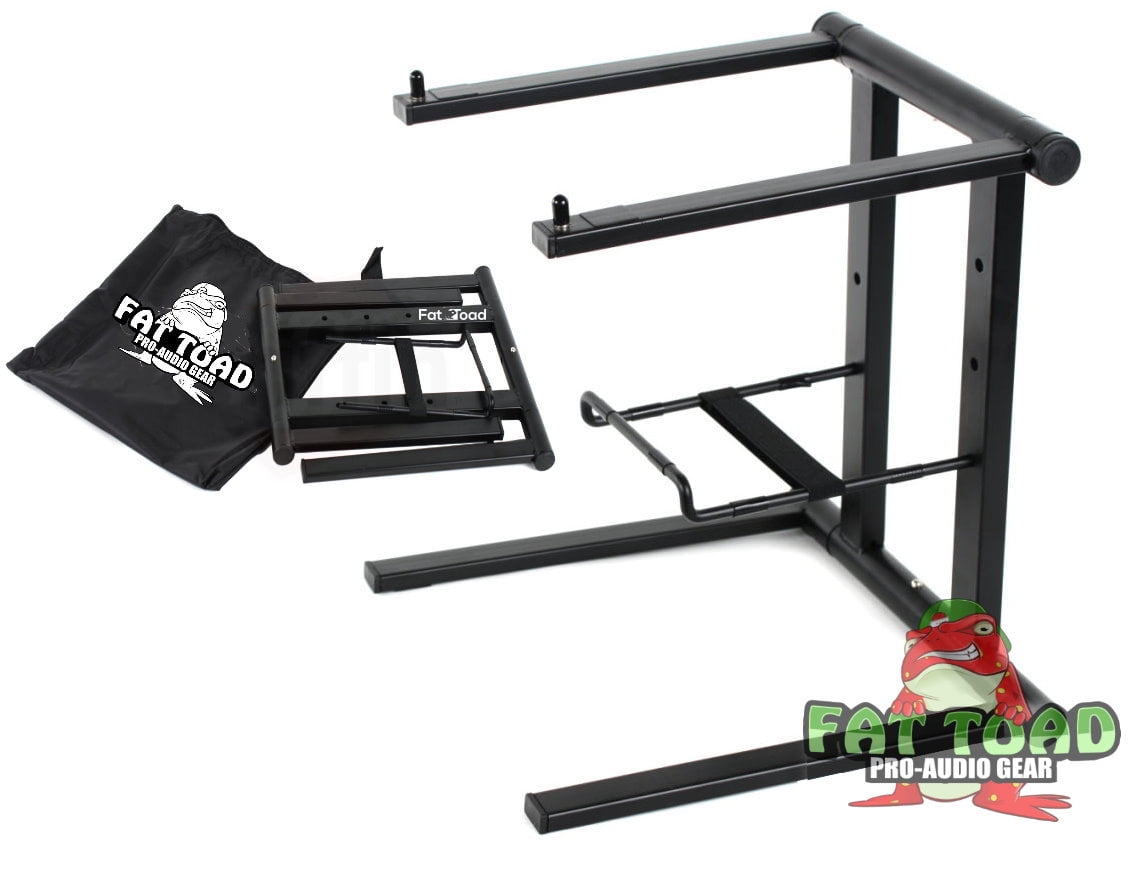 Folding DJ Laptop Stand with Sub-tray Shelf by FAT TOAD - Pro Audio ...