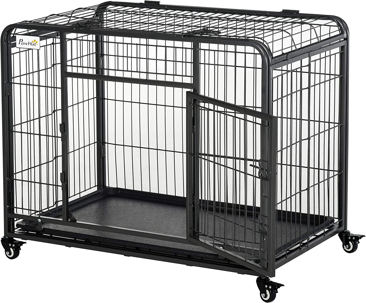 Folding Design Heavy Duty Metal Dog Cage Crate & Kennel with Removable ...