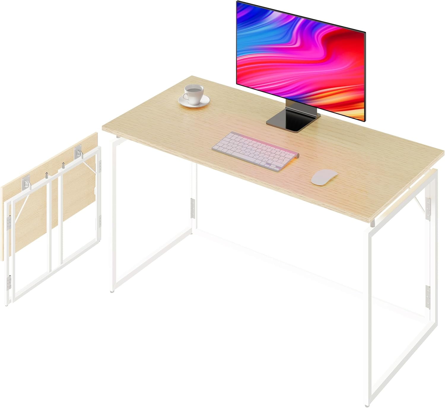 Folding Desk 30 Inch - Small Foldable Desk for Small Space Minimalist ...