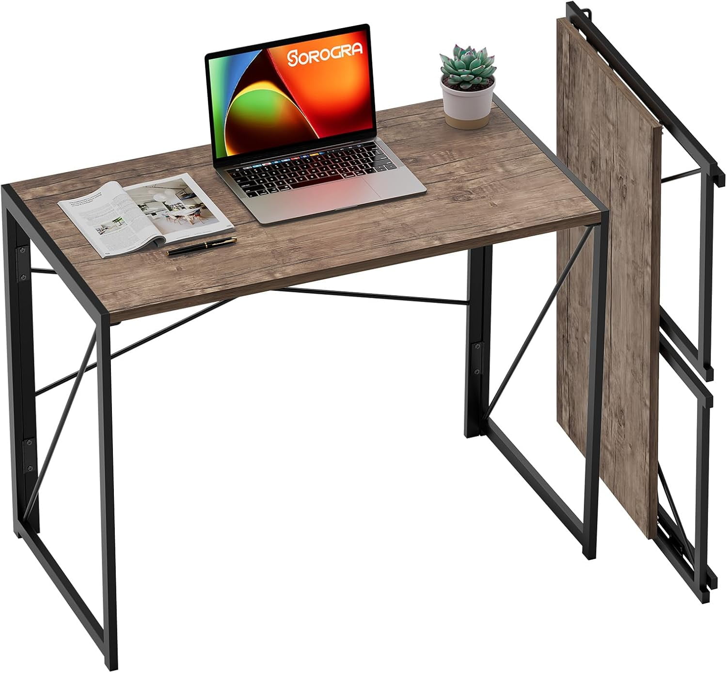 Folding Desk 31.5 inch Foldable Small Portable Computer Desks, Spaces ...