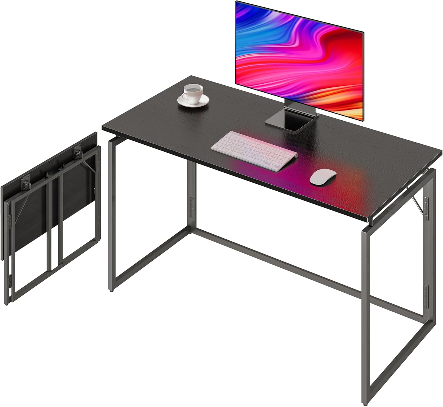 Folding Desk 40 Inch - Small Foldable Desk for Small Space Minimalist ...