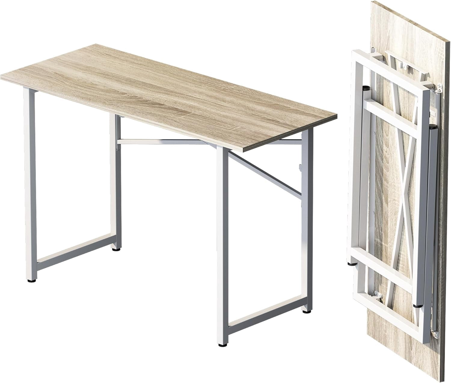 Folding Desk 47 inch No Assembly Required Home Office Table, Writing ...