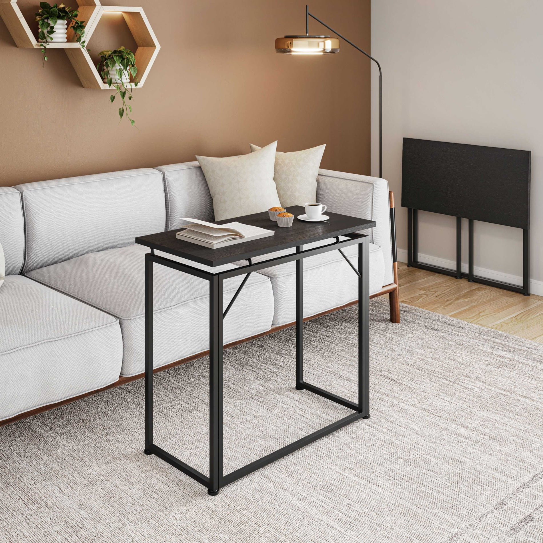 Folding Desk No Assembly Required 31.5 Inch Compact Foldable Computer ...