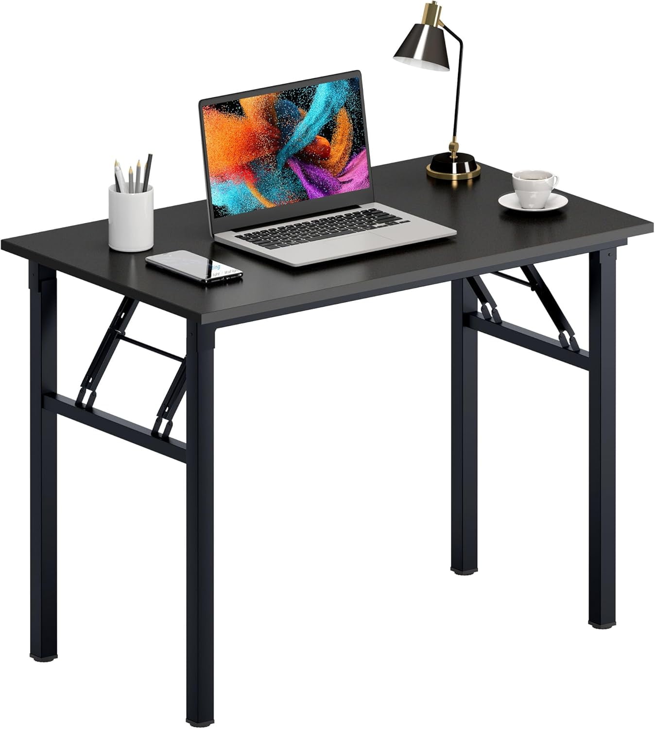 Folding Desk for Home Office 39-3/8'' Length Modern Folding Table ...
