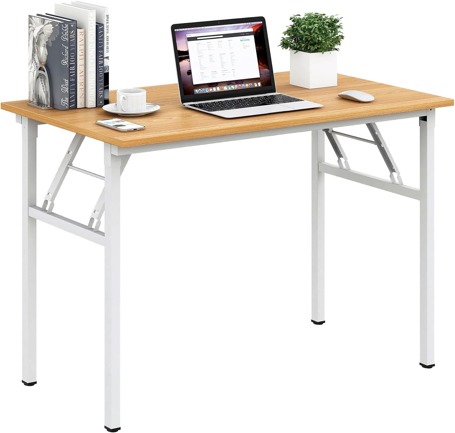 Folding Desk for Home Office 39-3/8'' Length Modern Folding Table ...