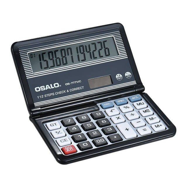Folding Desktop Electronic Calculator 12 Digits 112 Steps Check ...