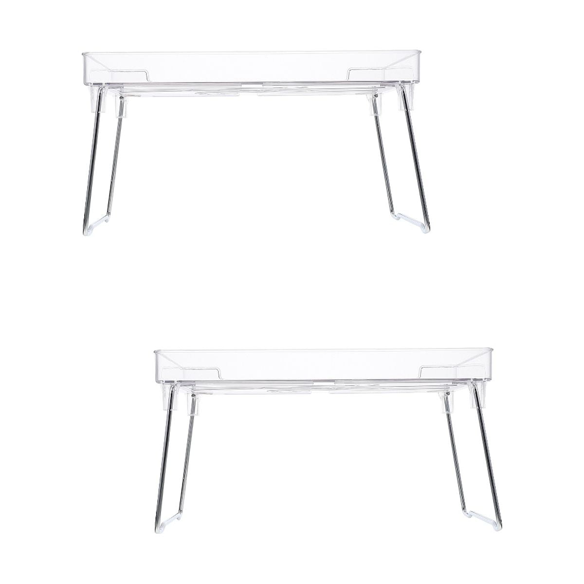 Folding Desktop Shelf Cabinet Shelve Layered Storage Rack Stackable ...