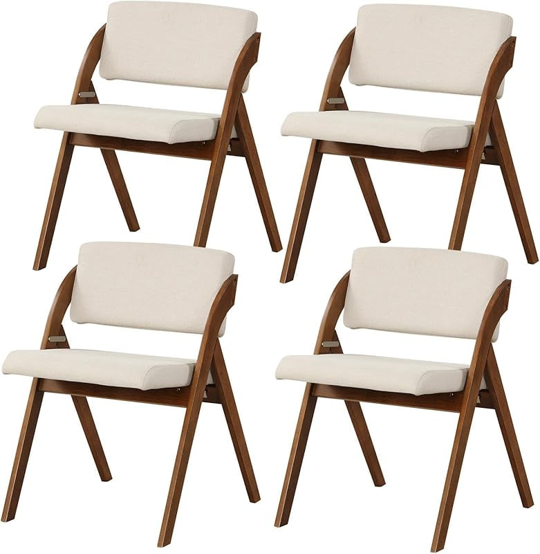 Folding Dining Chairs Set of 2, Farmhouse Upholstered Accent Chair with ...