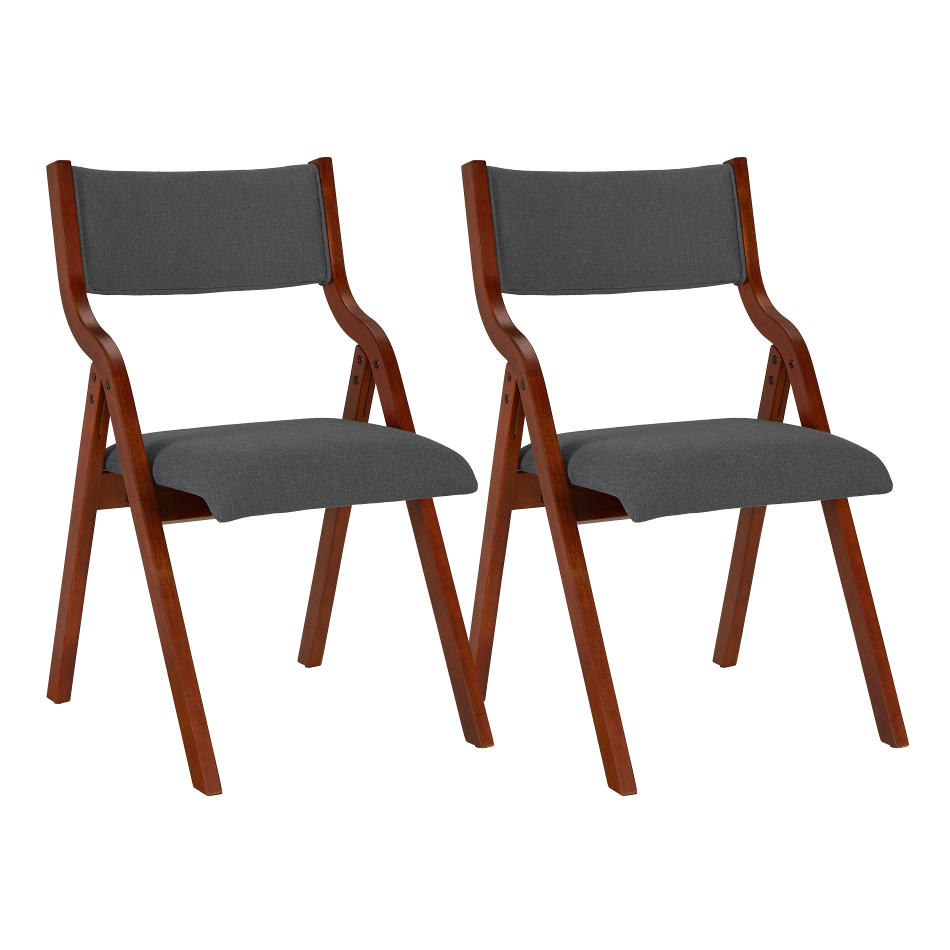 Folding Dining Chairs Set of 2, No Assembly Folding Chairs w/Linen ...