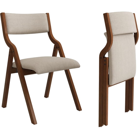 Folding Dining Chairs Set of Kitchen Chairs with Padded Cushions ...