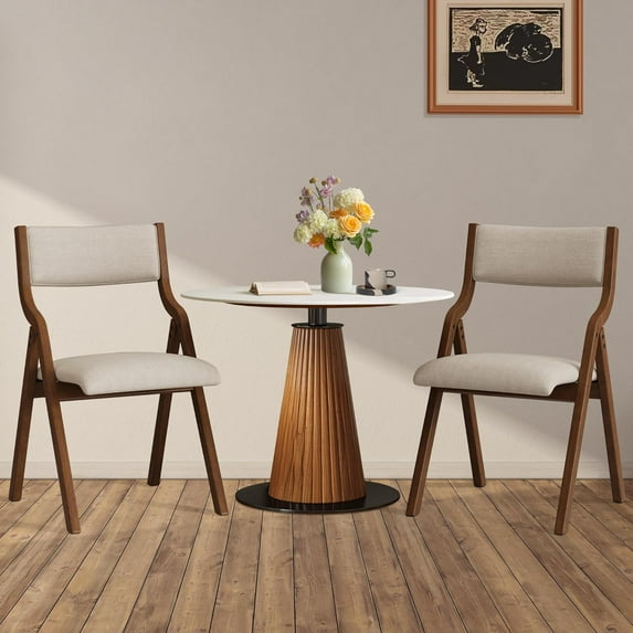 Folding Dining Chairs Set of Upholstered Kitchen Chair with Padded Seat ...