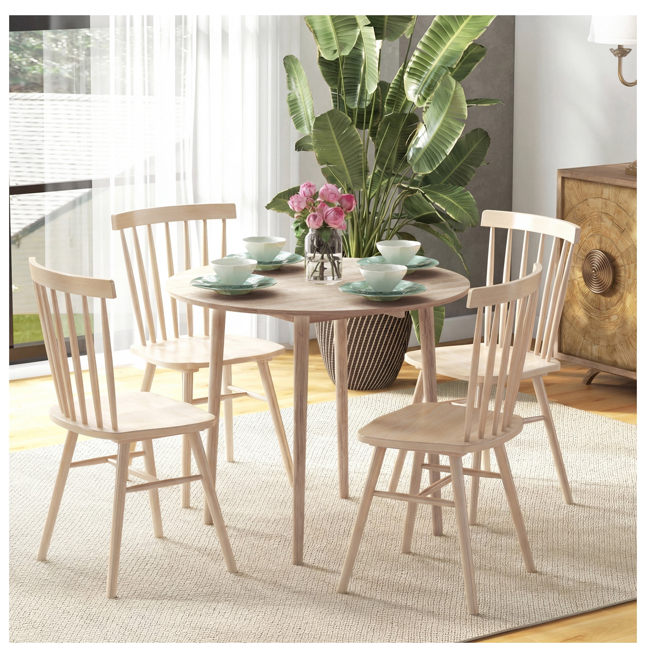 Folding Dining Table, Round Drop Leaf Kitchen Table for Small Spaces ...