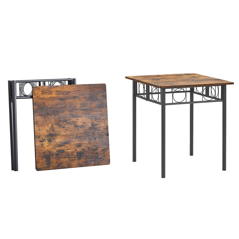 Folding Dining Table,Square Foldable Wood&Metal Table for Kitchen ...