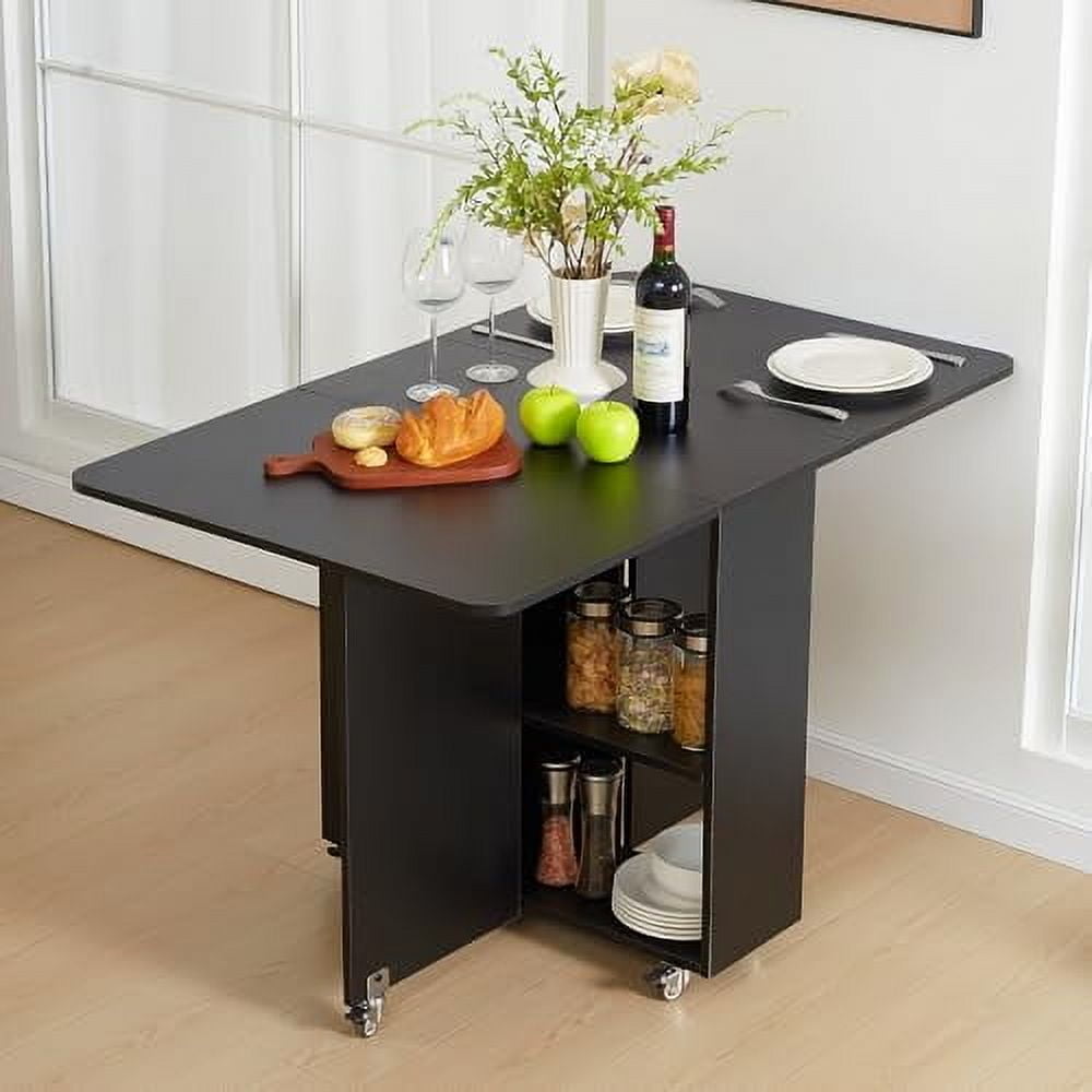 Folding Dining Table, Versatile Drop Leaf Dining Table with Lockable ...