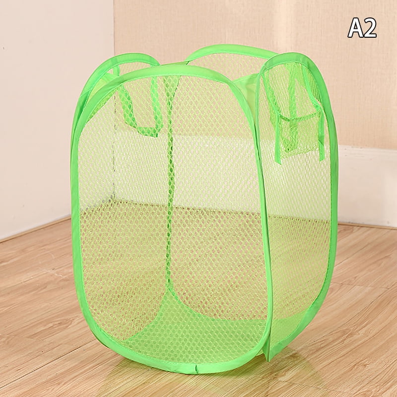 Folding Dirty Clothes Laundry Sorting Basket Bathroom Mesh Storage Bag ...