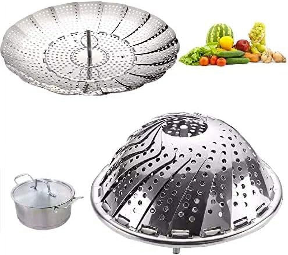 Folding Dish Steam Stainless Steel Food Basket Mesh Vegetable Vapor ...