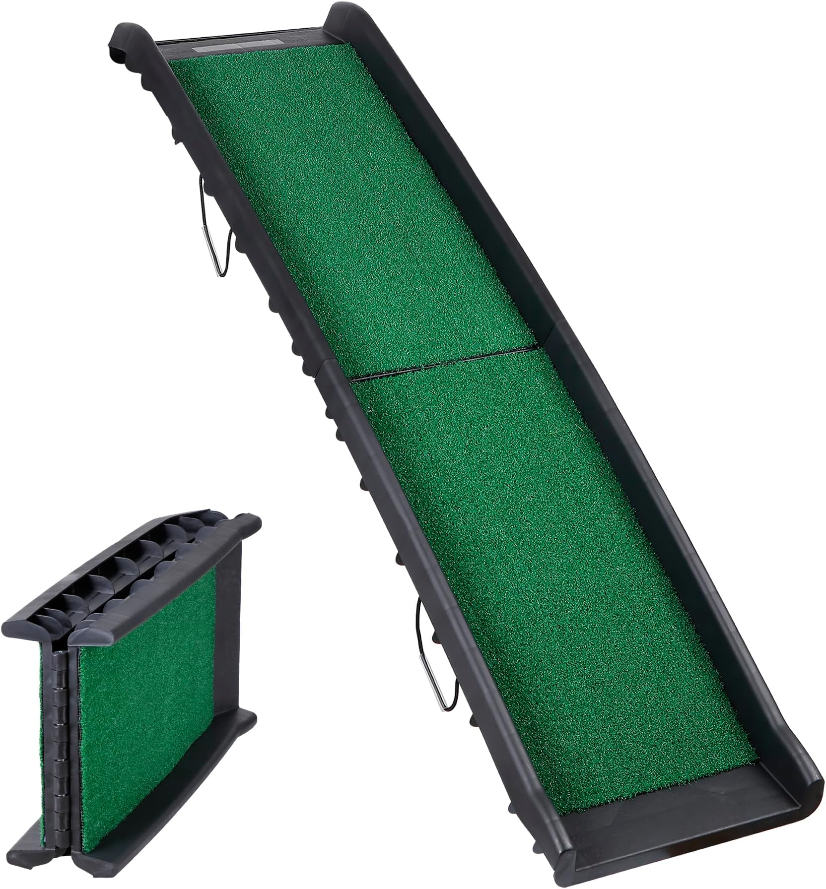 Folding Dog Ramp for Car Truck SUVs 61 Inches Pet Ramp with Grass ...