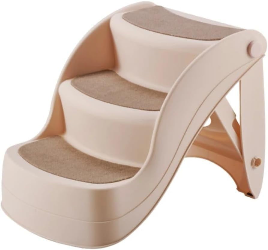 Folding Dog Stairs for Small Dogs with Traction Mat - Portable Pet ...