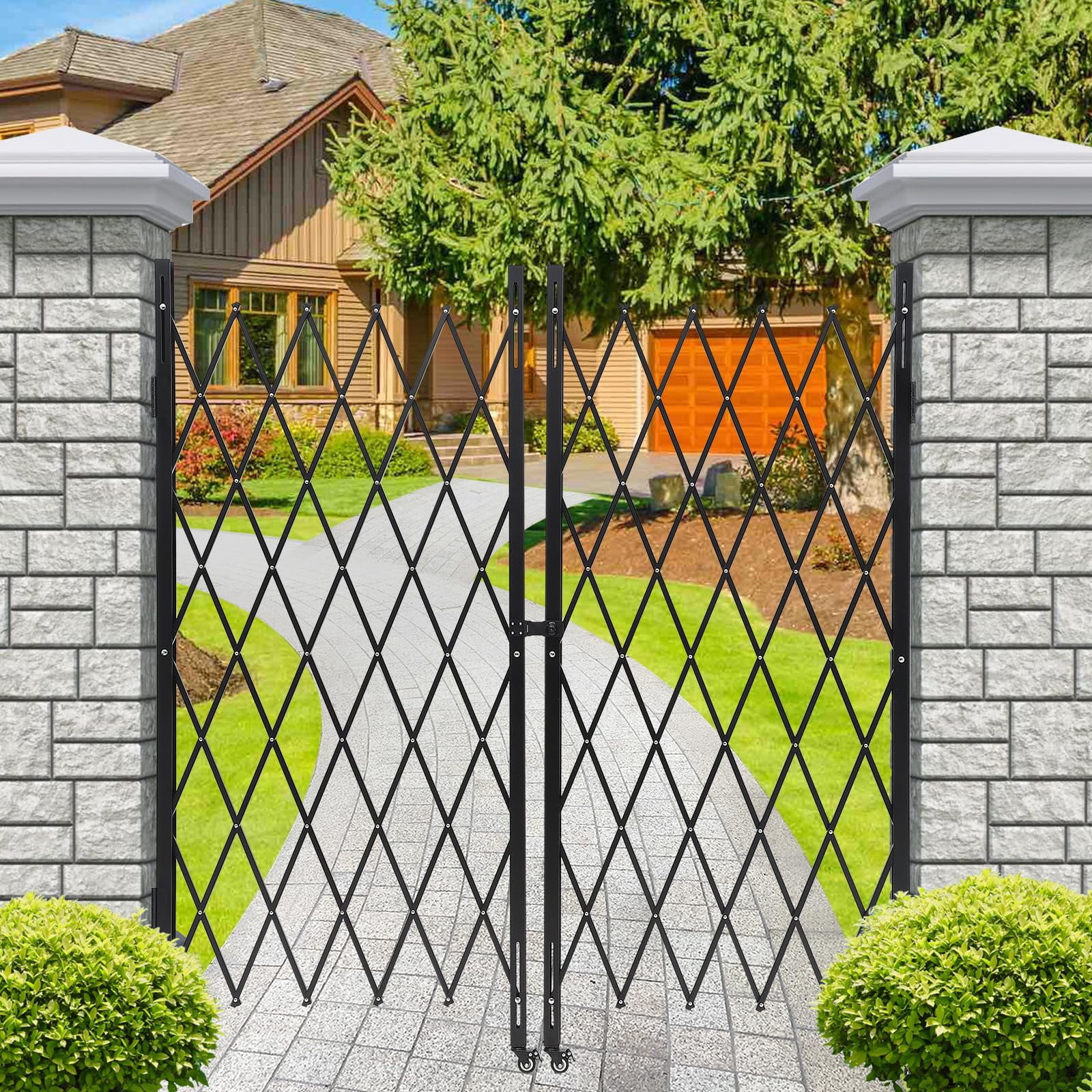 Folding Door Gate, Steel Accordion Security Gate, Flexible Expanding ...